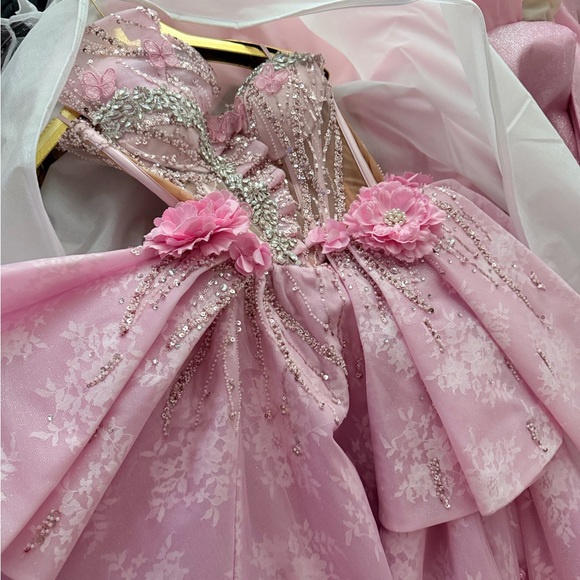 Dresses | Elegant Pink Floral Quinceaera Dress | Poshmark